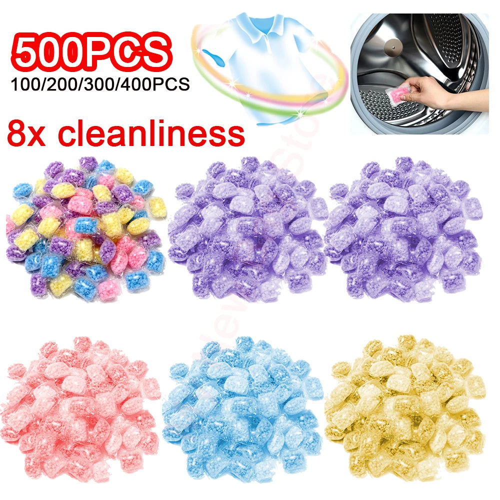100-500PCS Laundry Beads Detergent Liquid Capsule Ball Fragrance Beads ...